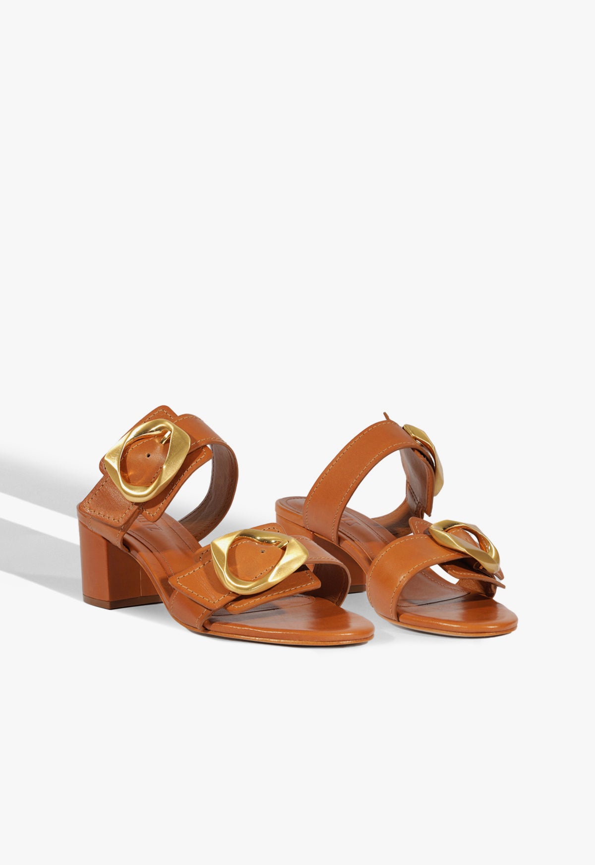 Olga Block Sandal | Brown | Leather – SCHUTZ