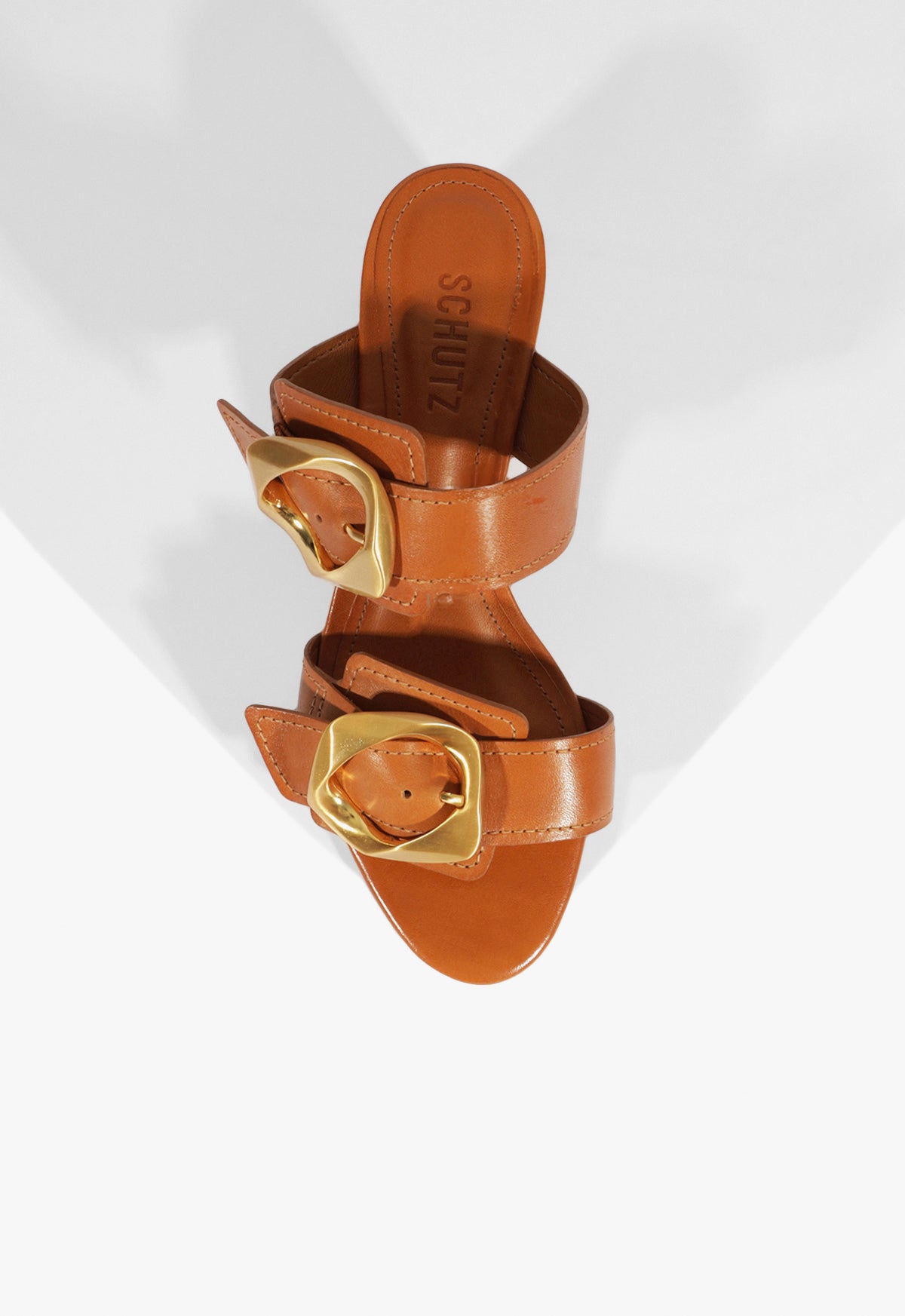 Olga Block Sandal | Brown | Leather – SCHUTZ