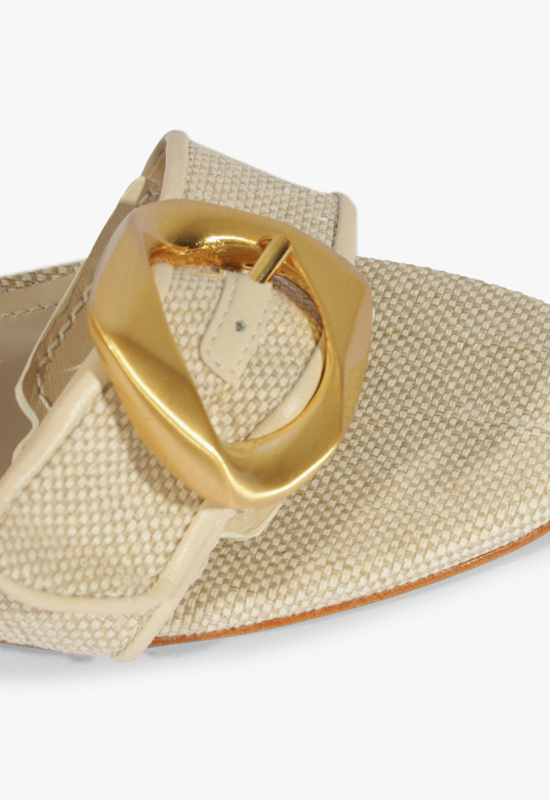 Olga Block Sandal | Beige | Fabric – SCHUTZ