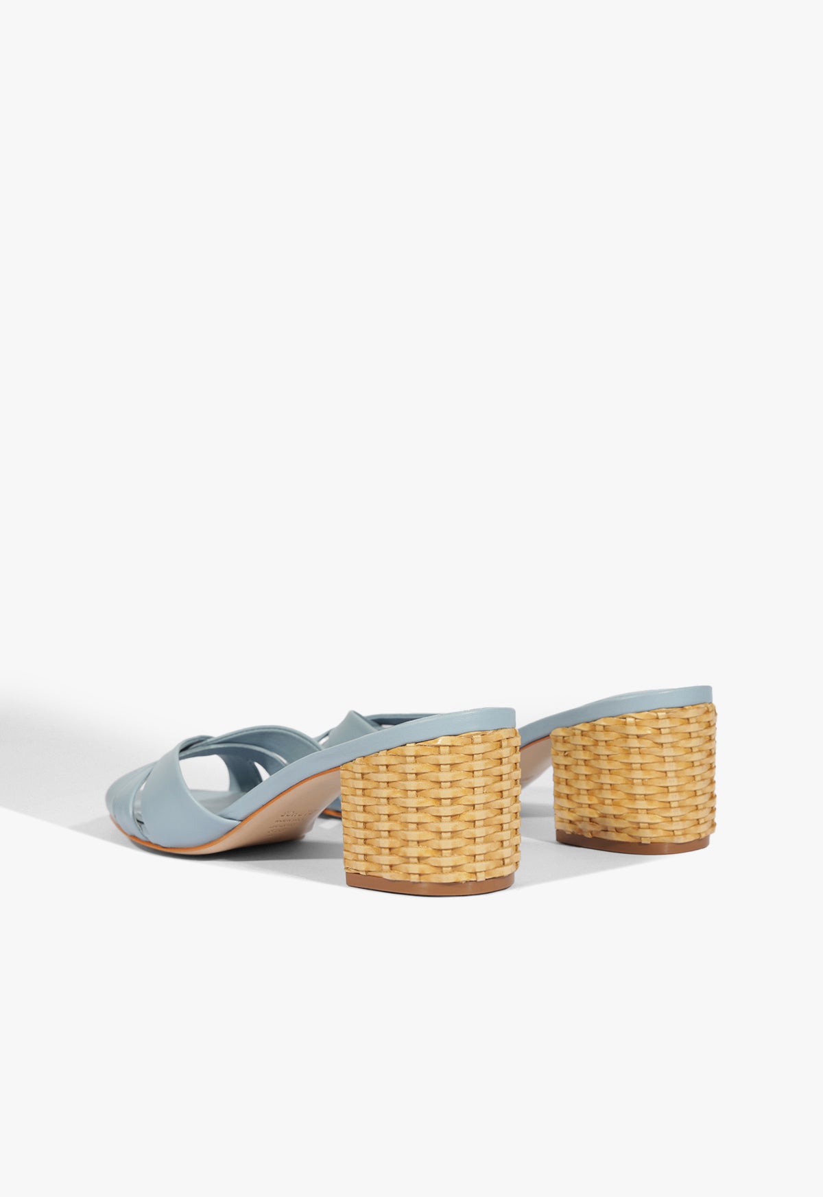 Keefa Straw Mule Block Sandal | Blue | Leather – SCHUTZ