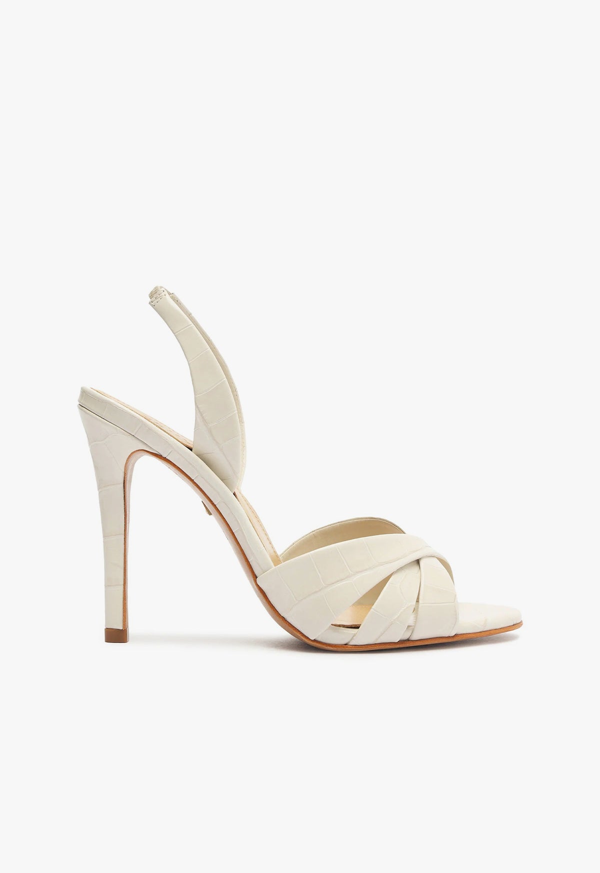 Keefa Crocodile-Embossed Leather Sandal – SCHUTZ