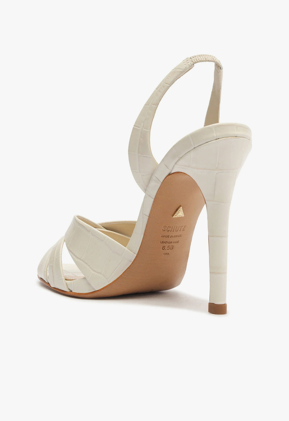 Keefa Crocodile-Embossed Leather Sandal – SCHUTZ