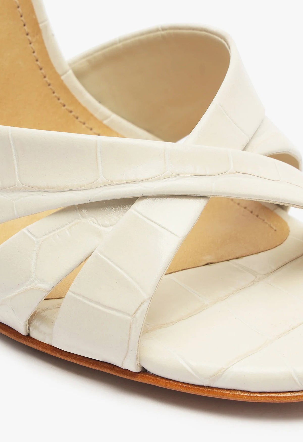 Keefa Crocodile-Embossed Leather Sandal – SCHUTZ