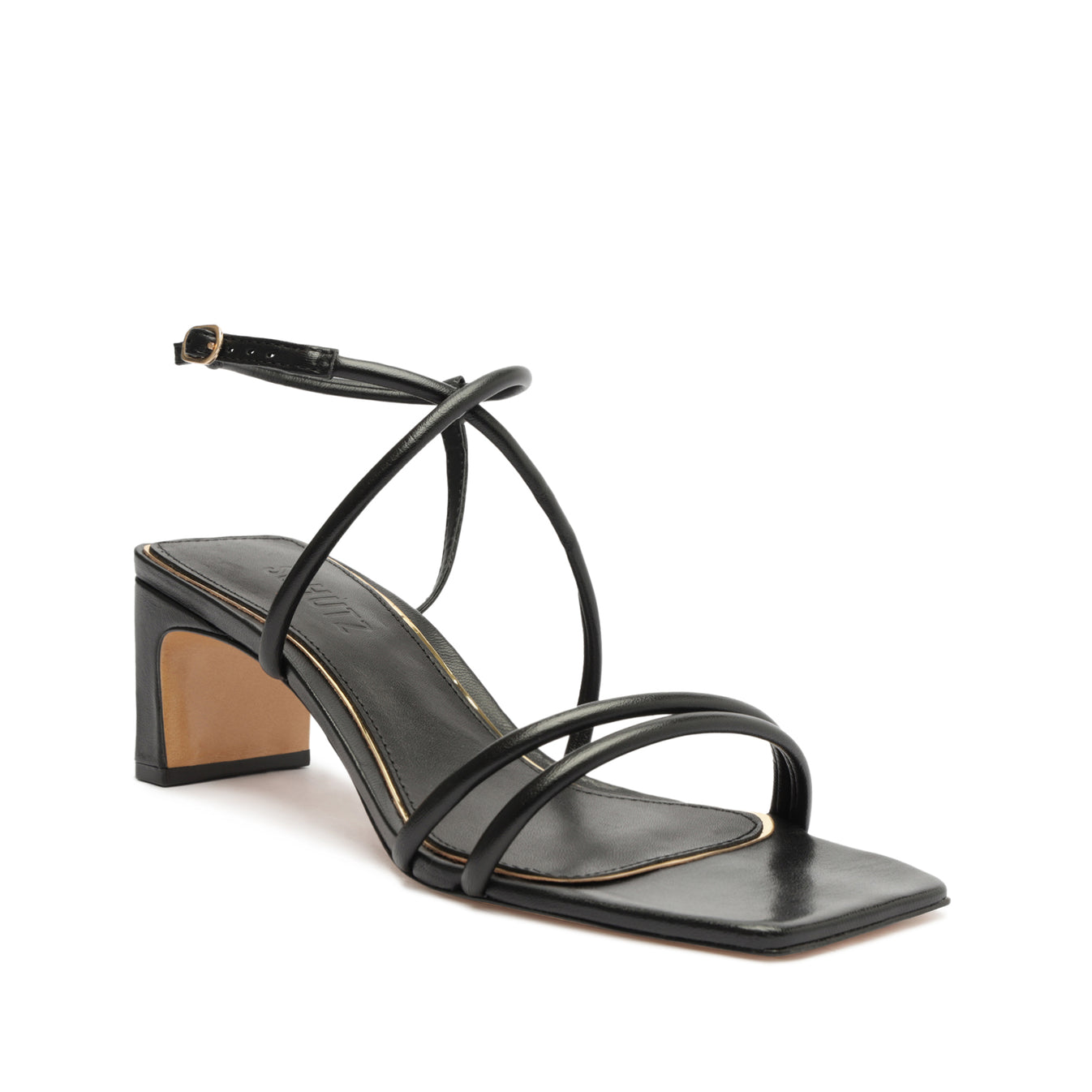 Aimee Block Leather Sandal – SCHUTZ