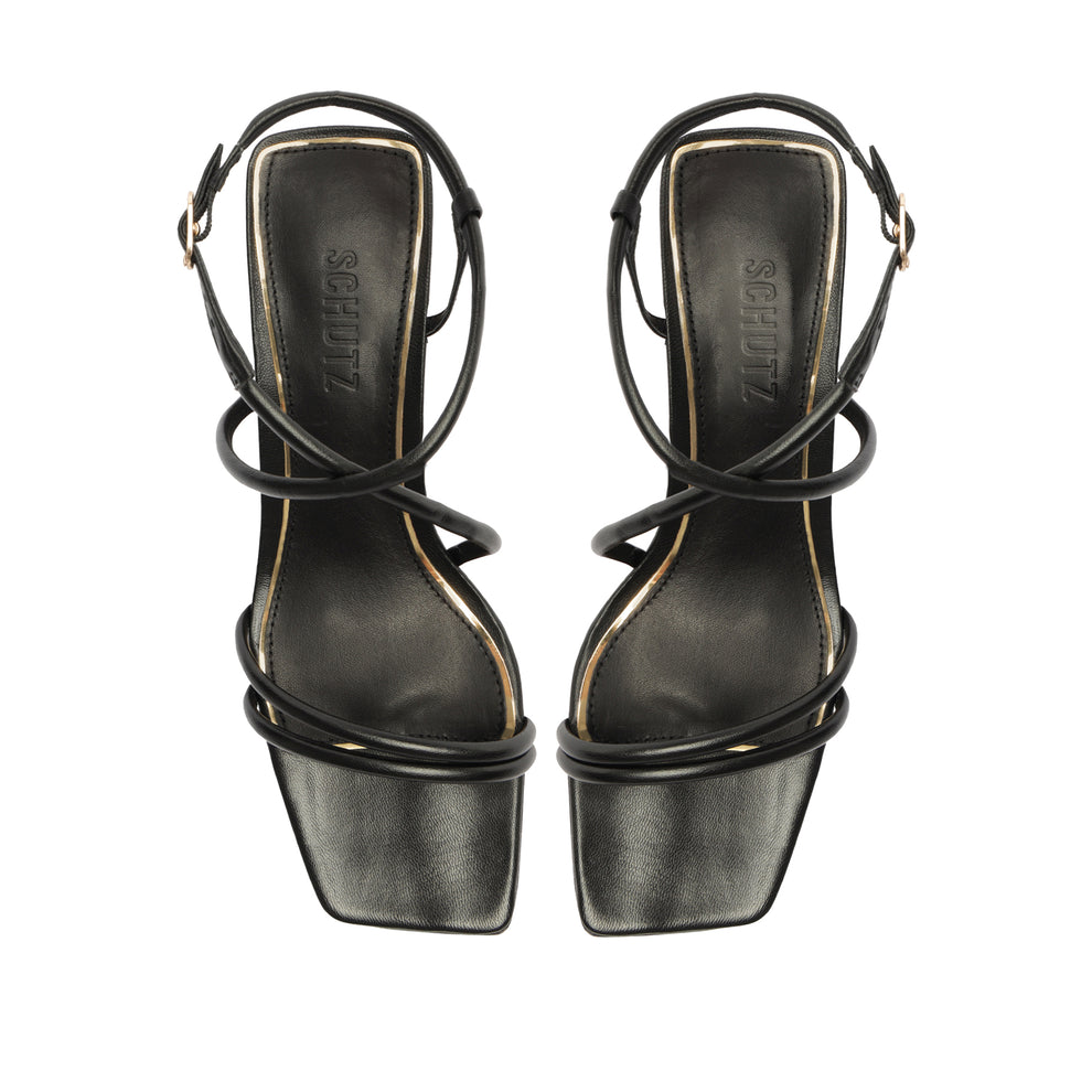Aimee Block Leather Sandal – SCHUTZ
