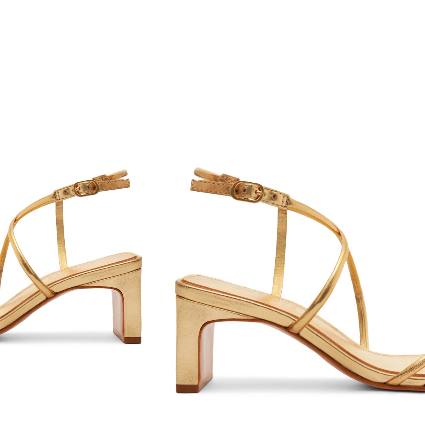 Aimee Block Sandal | Gold Leather - SCHUTZ