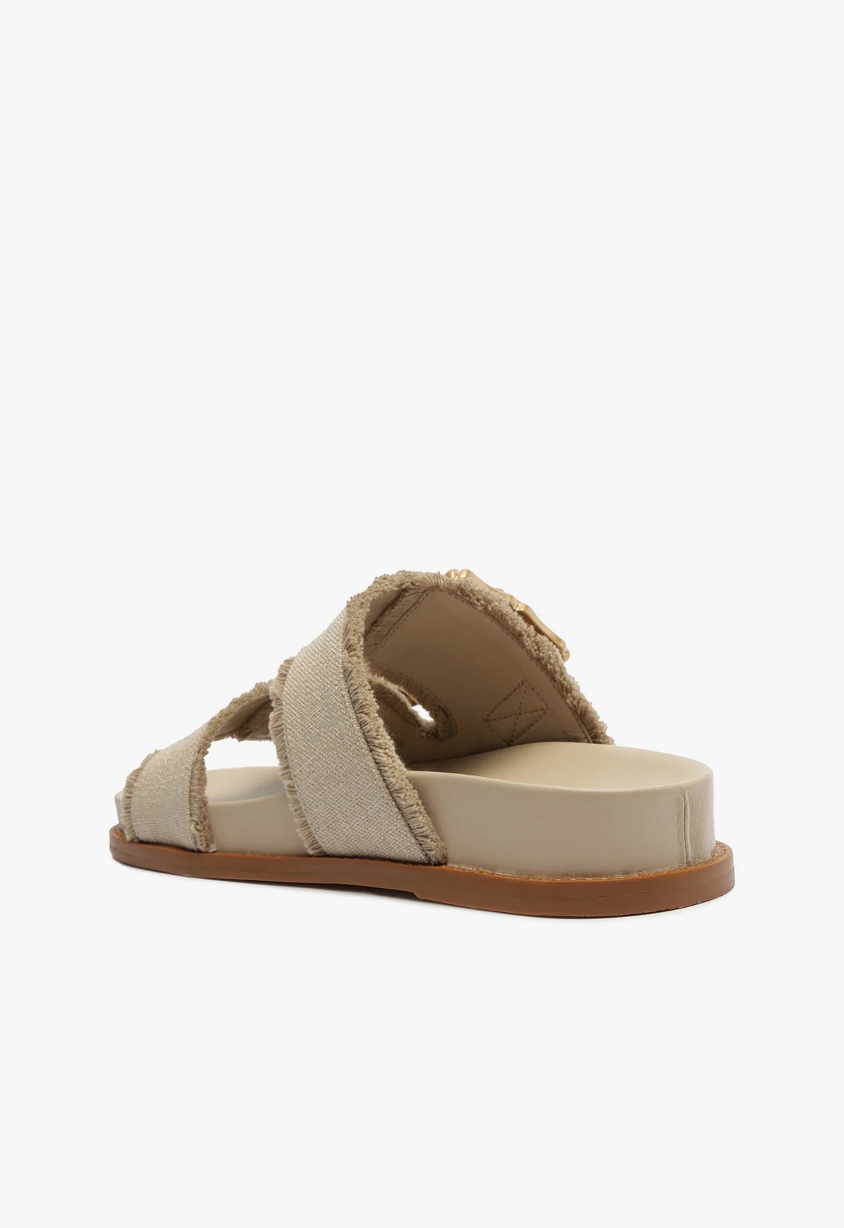 Enola Sporty Linen Sandal - Flatform Sandals - Buckle Sandals - Sports ...