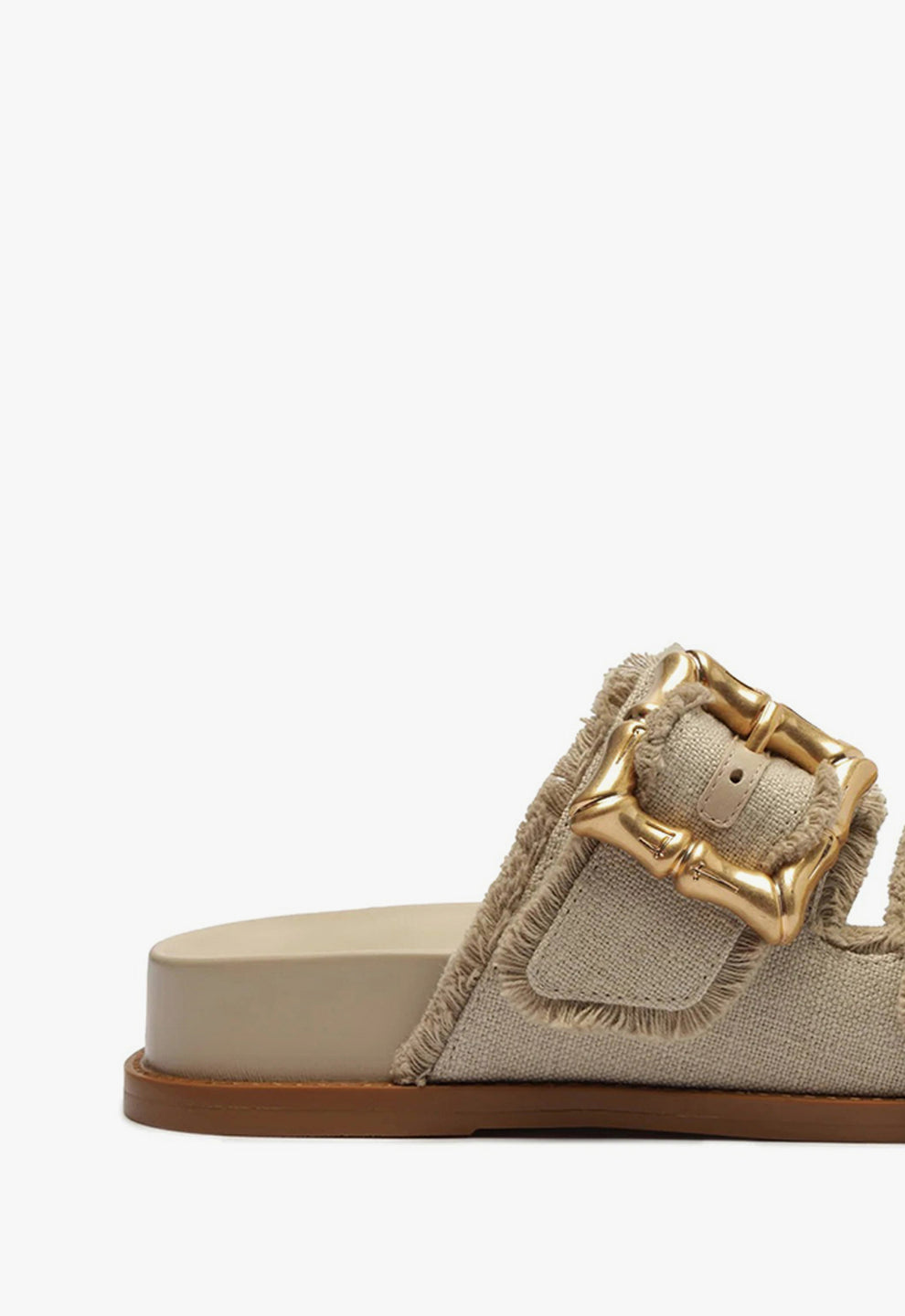 Enola Sporty Linen Sandal - Flatform Sandals - Buckle Sandals - Sports ...