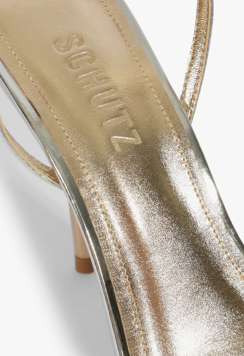 Elodie Buckle Silver Mid Stiletto Heel Sandal – SCHUTZ