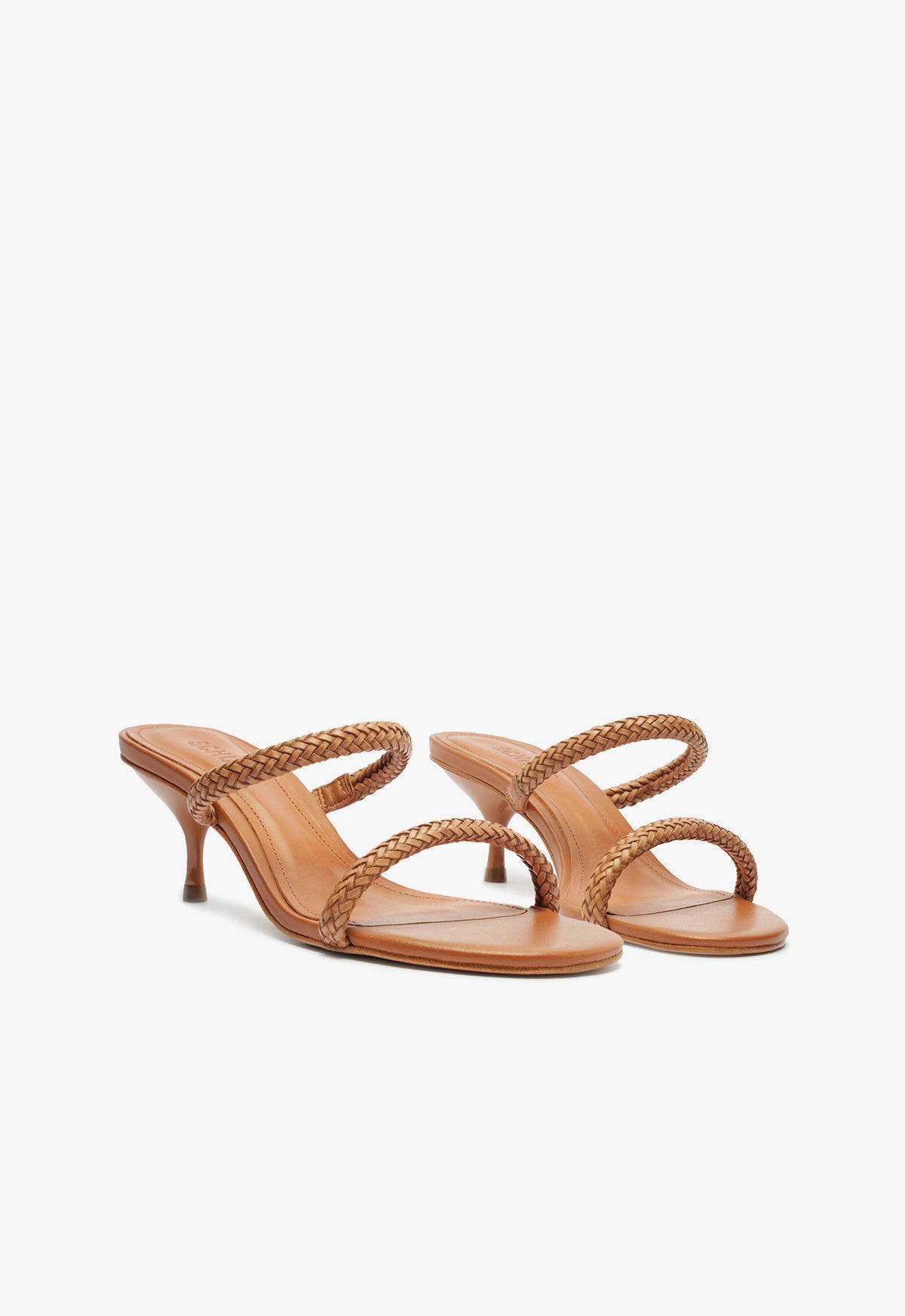 Taliah Woven Stiletto Sandal | Brown | Synthetic – SCHUTZ