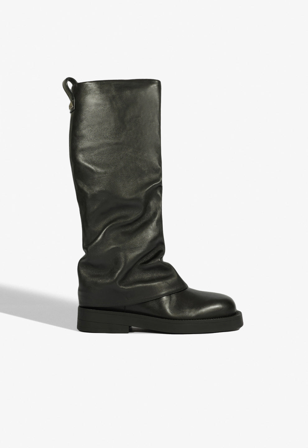 Black Knee-High Boot with a Fold-Over Cloak Keira | SCHUTZ