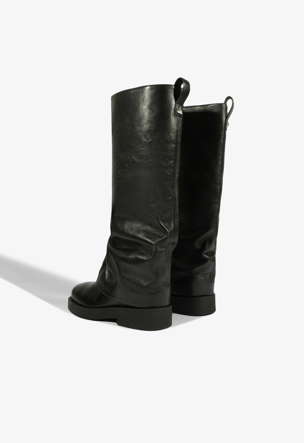 Black Knee-High Boot with a Fold-Over Cloak Keira | SCHUTZ