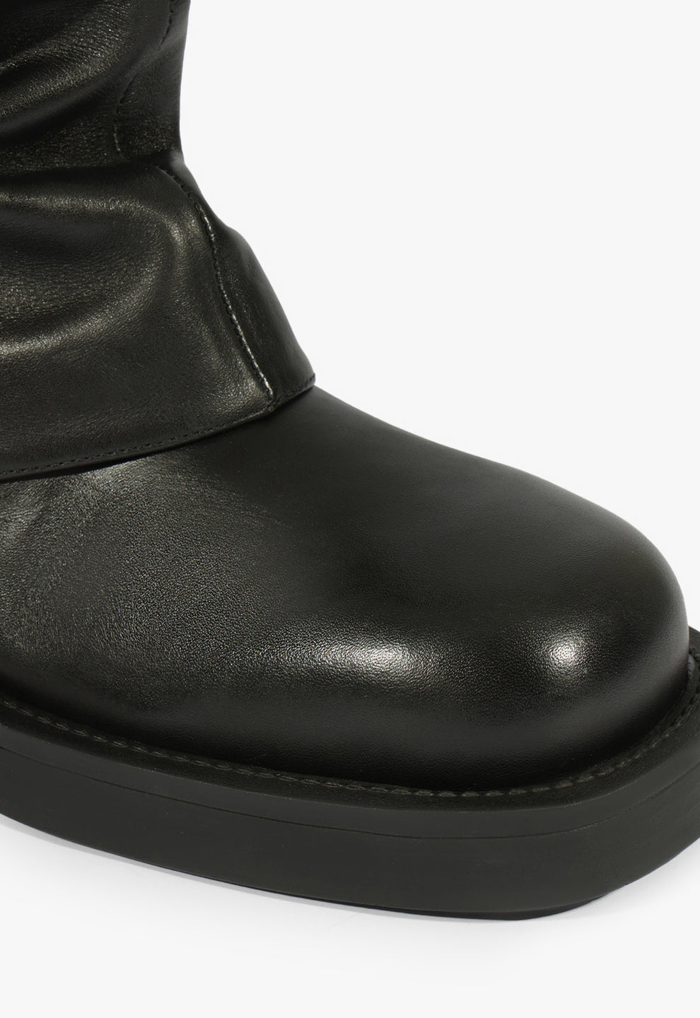 Black Knee-High Boot with a Fold-Over Cloak Keira | SCHUTZ