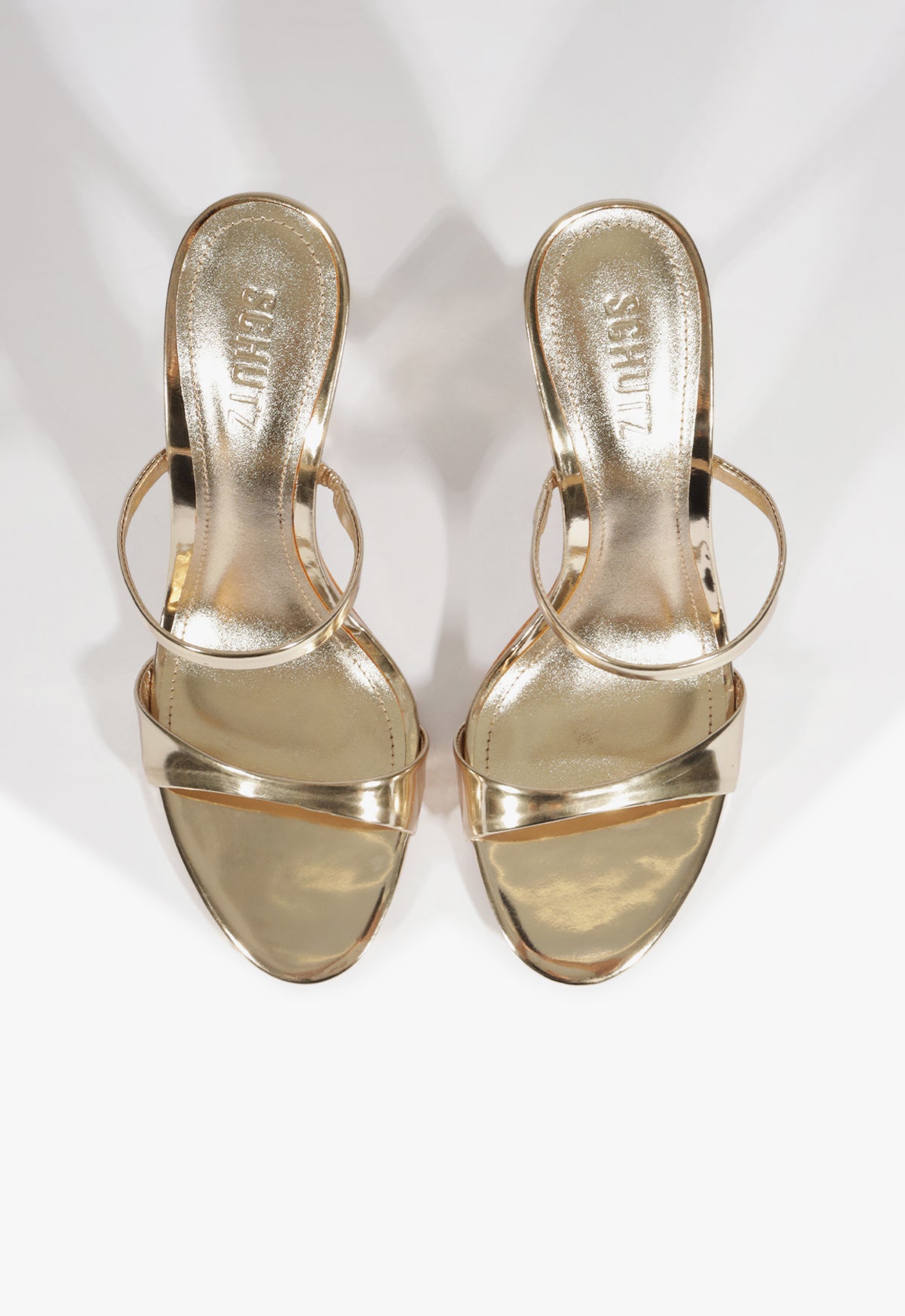 Jessica Mule Gold Sandal | Stiletto Heel - SCHUTZ