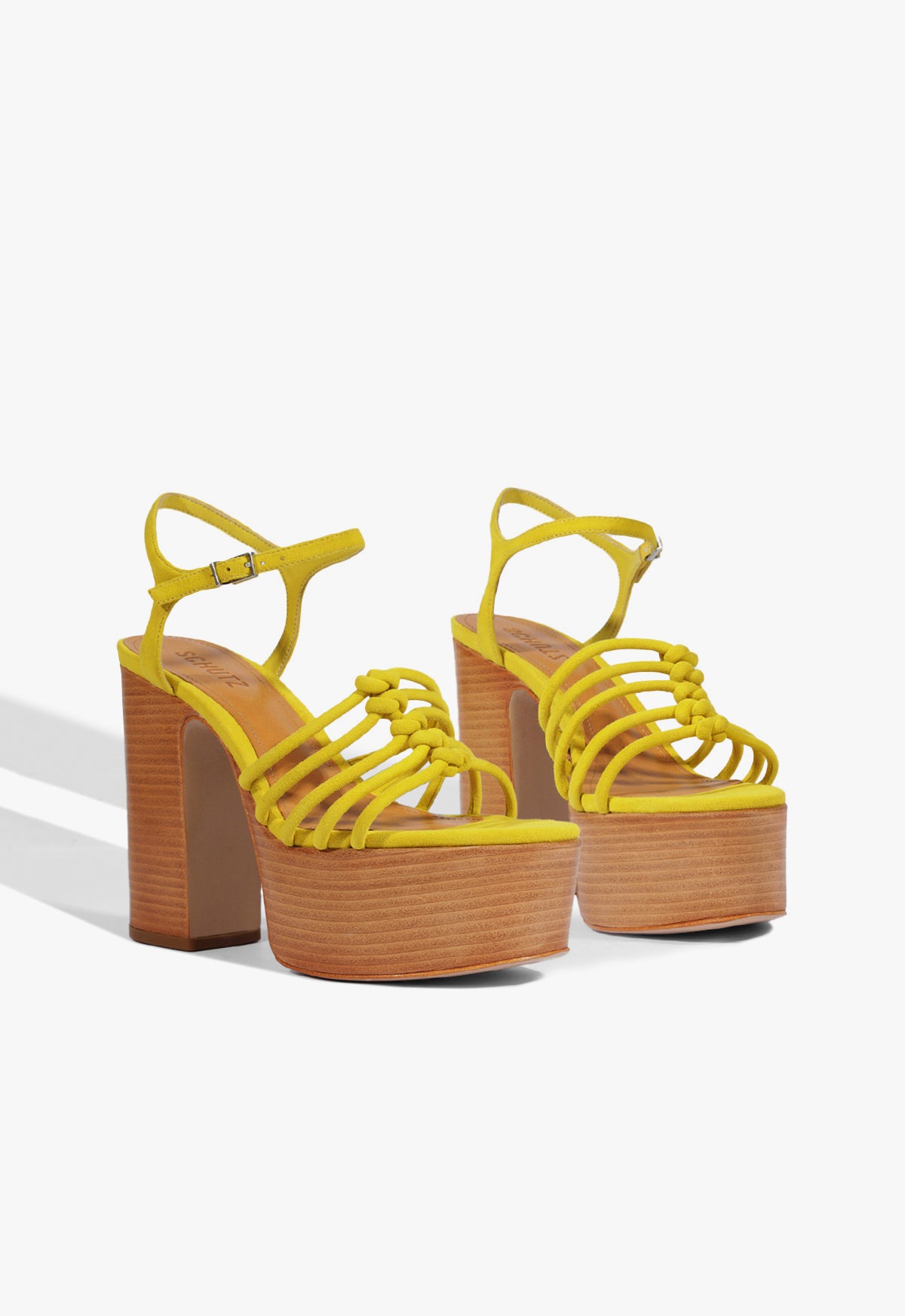 Sandy Platform Sandal | Yellow | Suede – SCHUTZ
