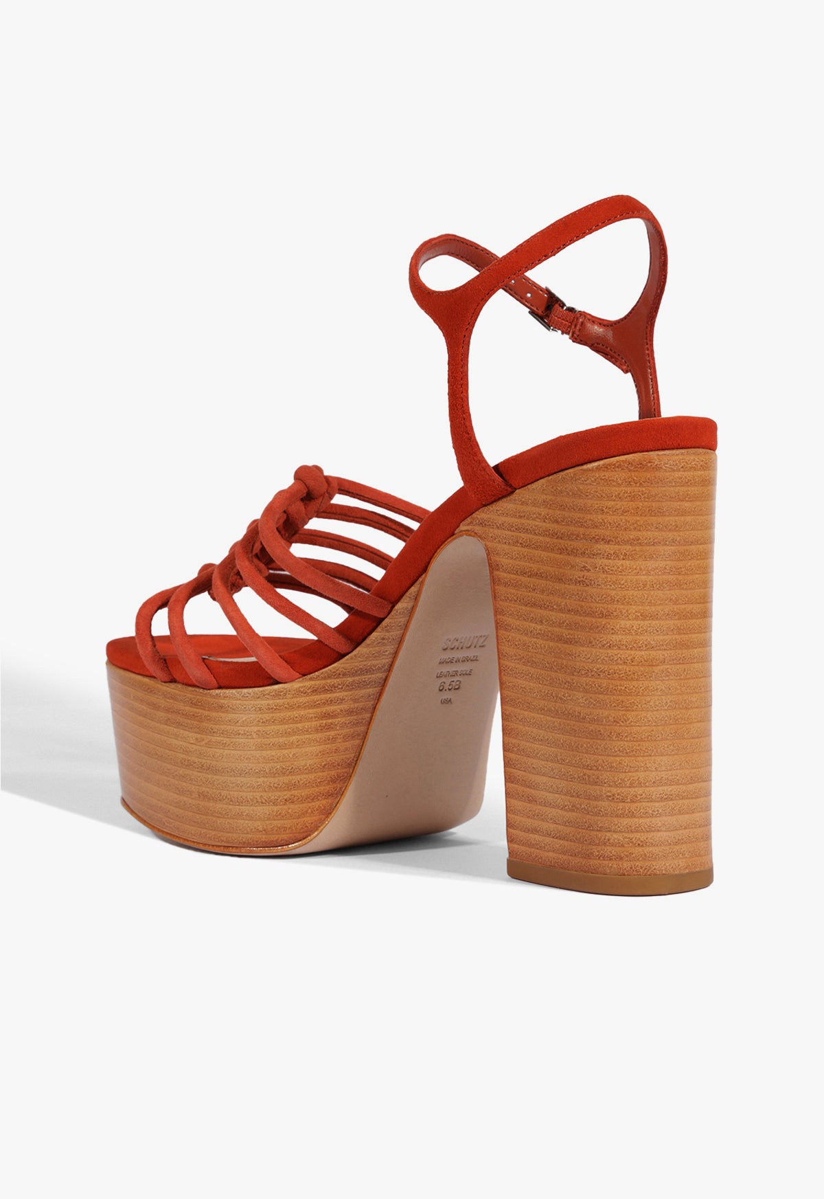Sandy Platform Sandal | Orange | Suede – SCHUTZ