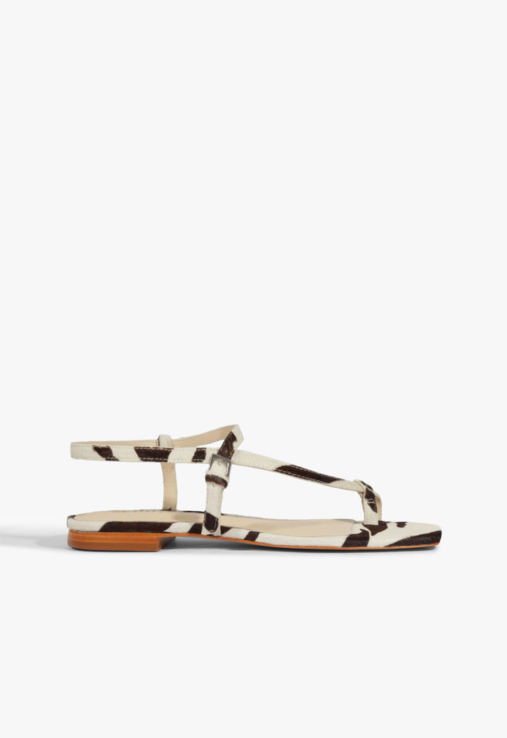 Lisa Flat Sandal | Animal Print Calf Hair – SCHUTZ