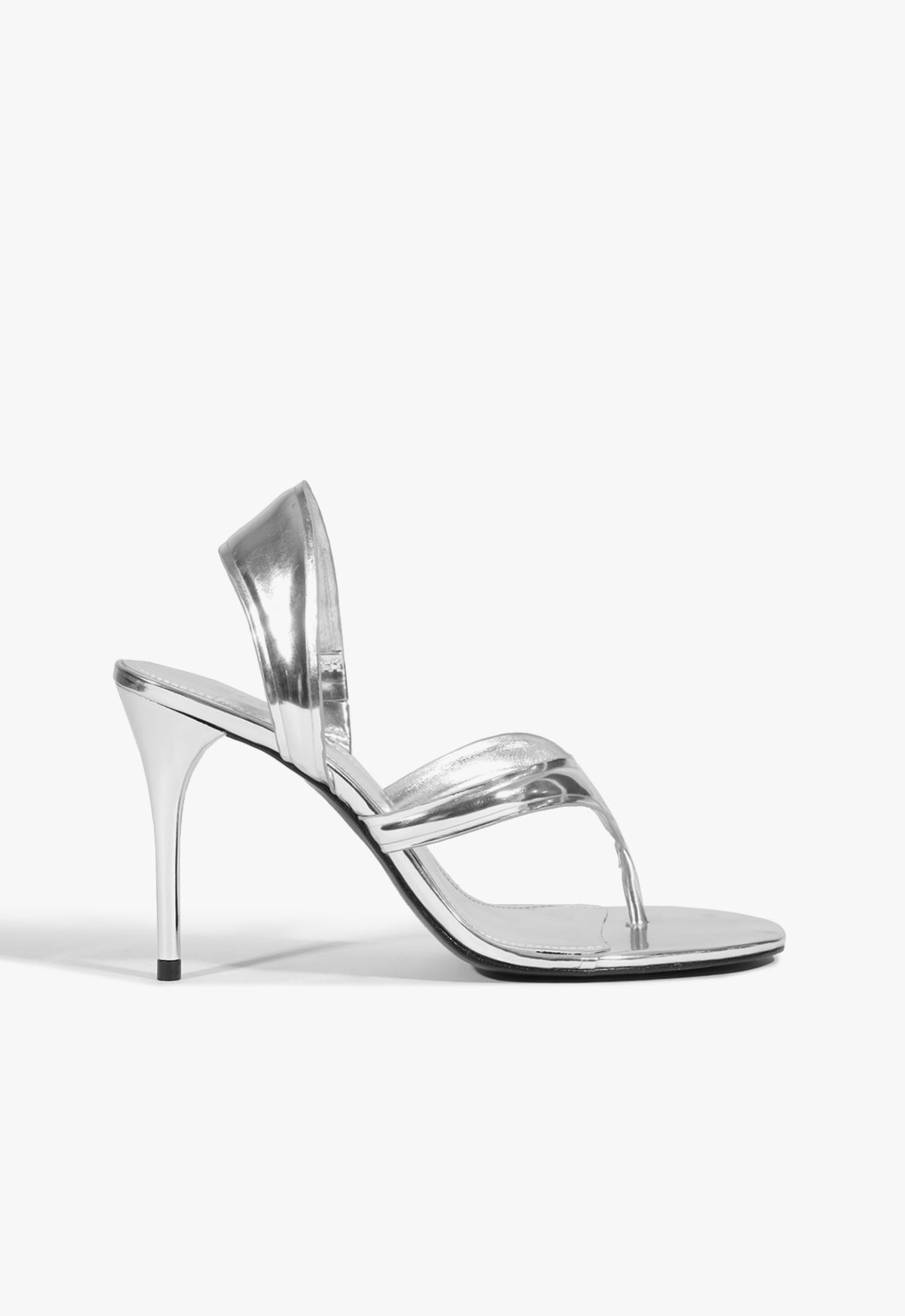 Lume Stiletto Sandal | Silver Metallic Leather - SCHUTZ