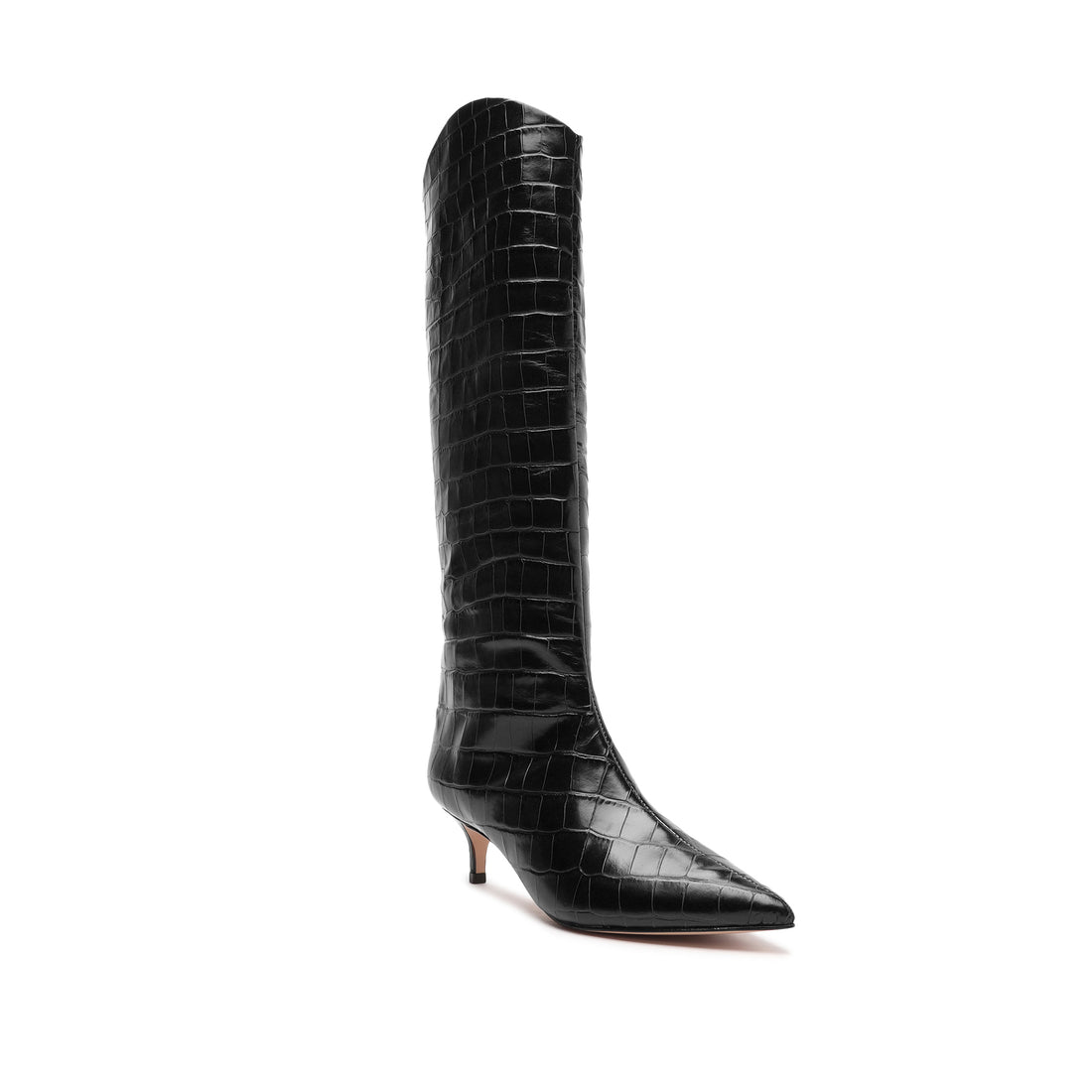 Maryana Lo Crocodile Embossed Leather Boot