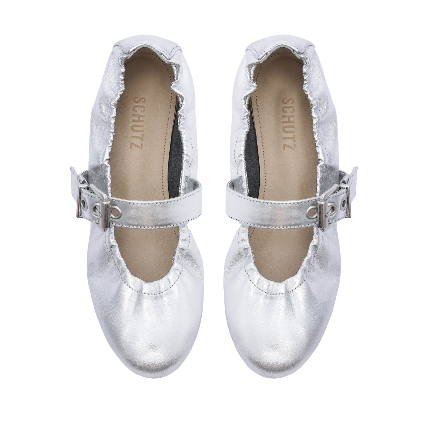 Calita Metallic Leather Flat – SCHUTZ