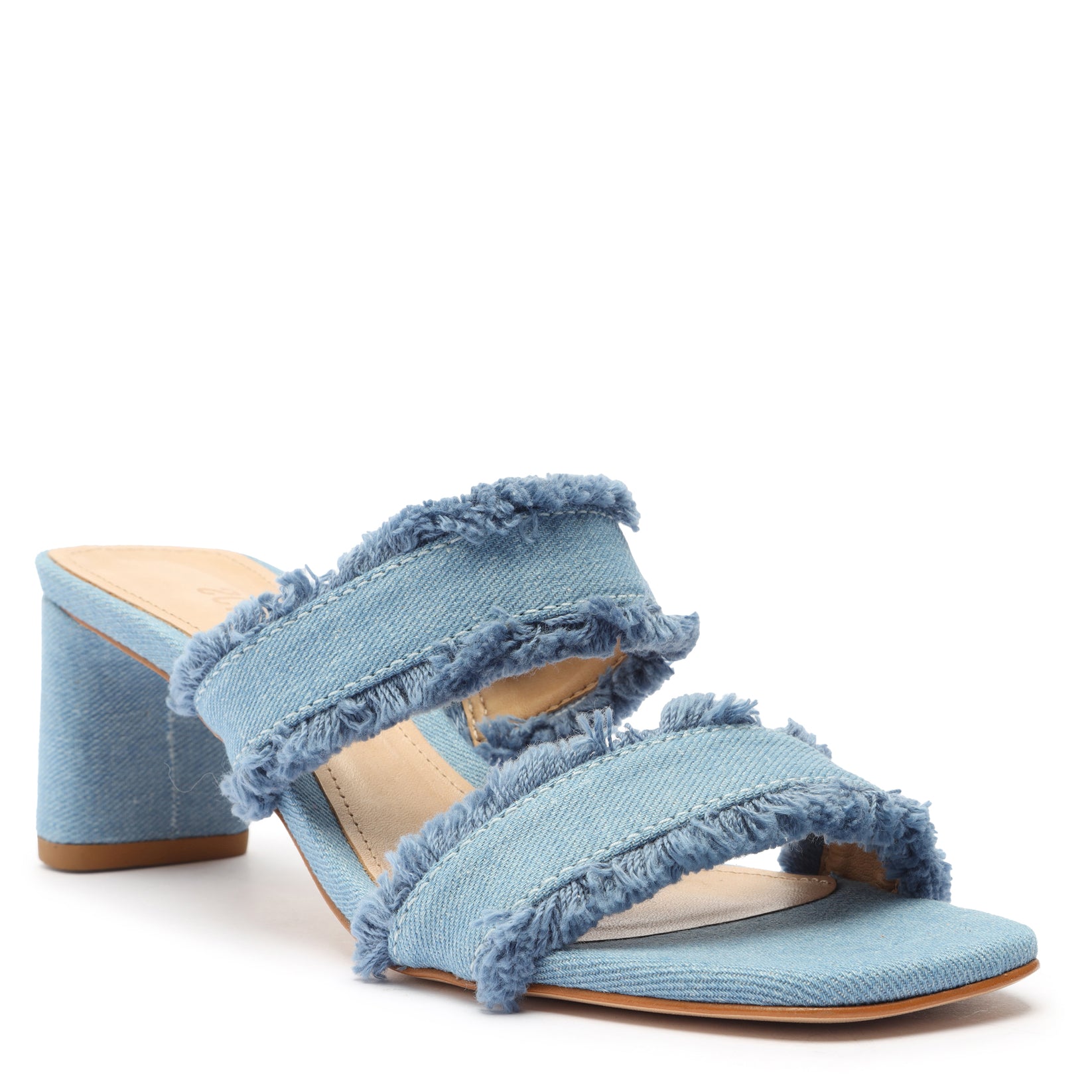 Amely Mid Block Denim Sandal – SCHUTZ
