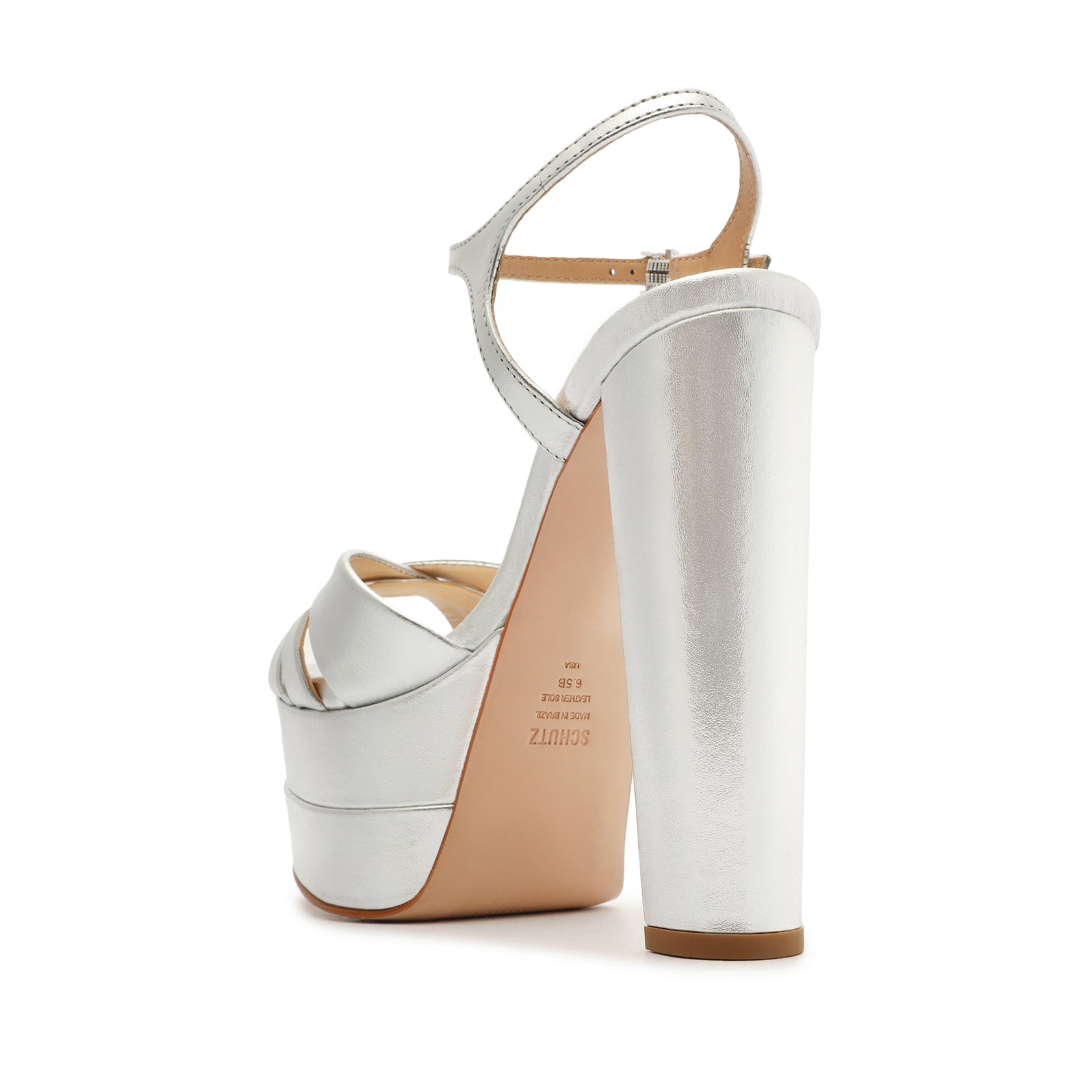 Keefa High Metallic Leather Sandal – SCHUTZ